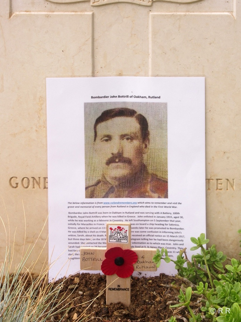 Bombardier John William Bottrill | Rutland Remembers