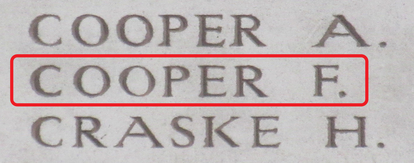 Private Fred Cooper | Rutland Remembers