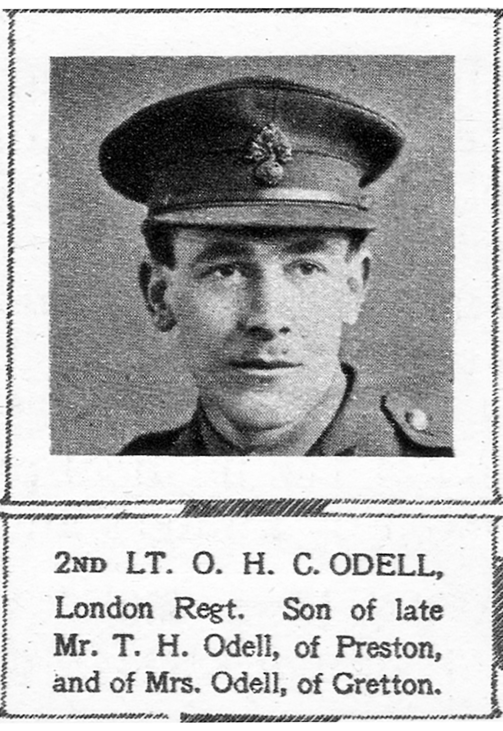 Second Lieutenant Oliver Henry Cecil Odell | Rutland Remembers
